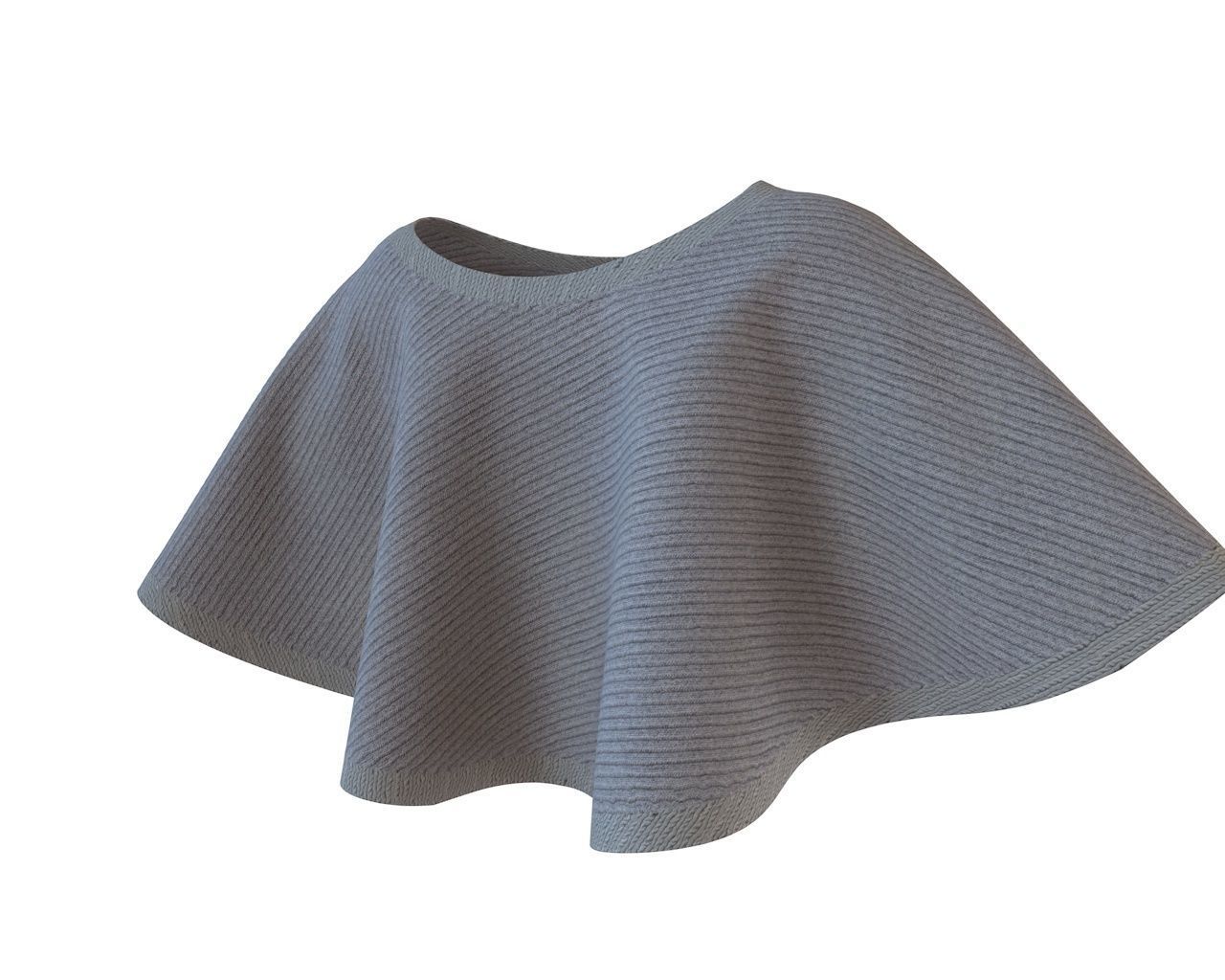 Stylish Designer Poncho Top 3D model 3D model | CGTrader