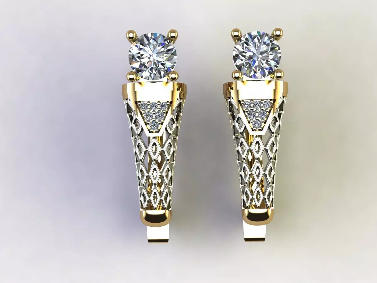 Earrings grid 3D model 3D printable | CGTrader