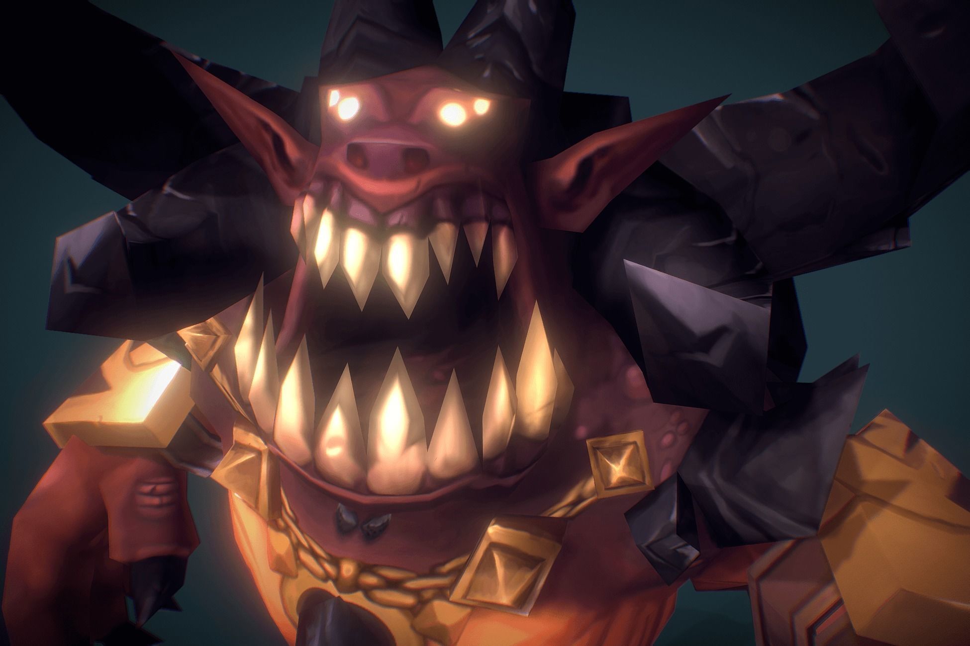 3D model Demon Lord - Low Poly Hand Painted VR / AR / low-poly rigged ...