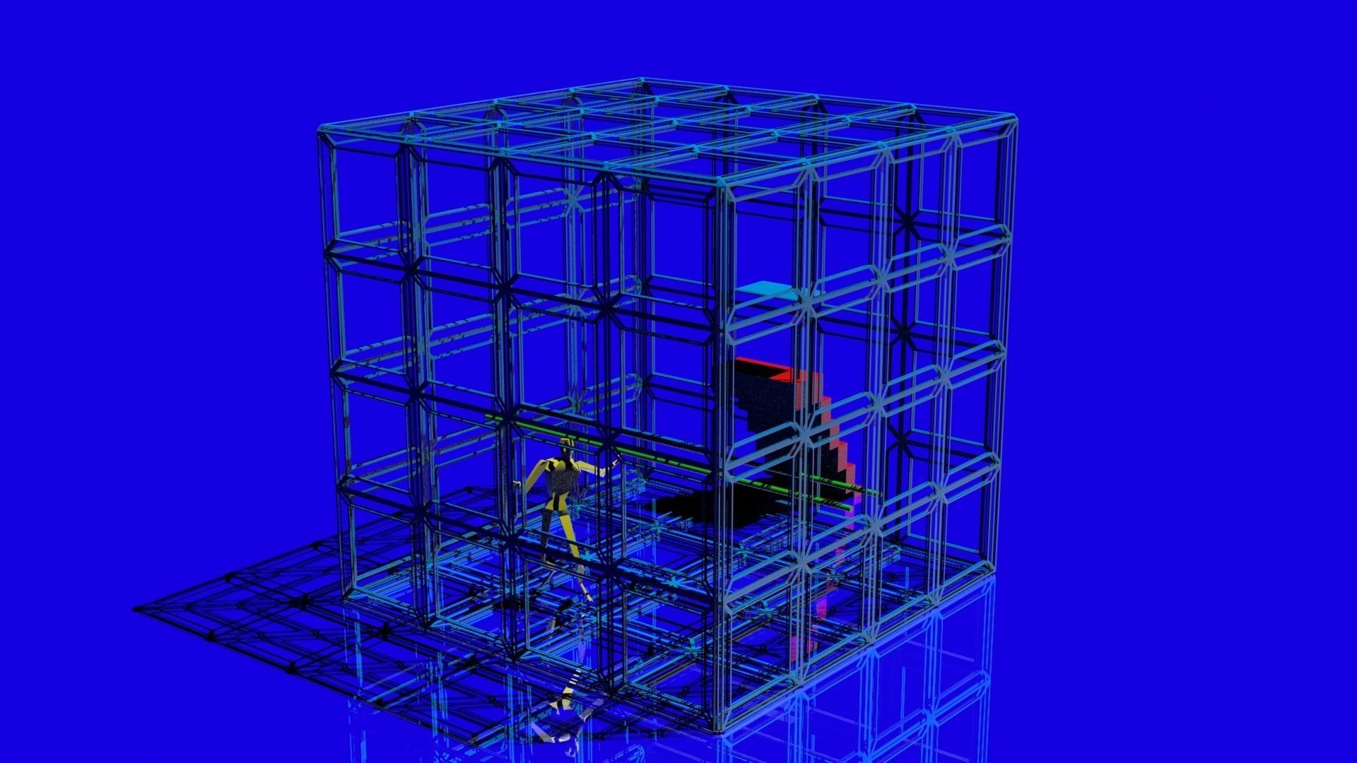 3D model THE MAN IN THE CAGE VR / AR / low-poly | CGTrader