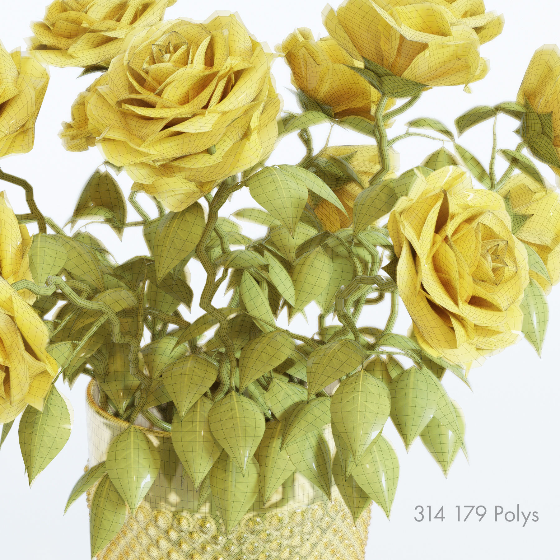 Yellow roses 3D model | CGTrader