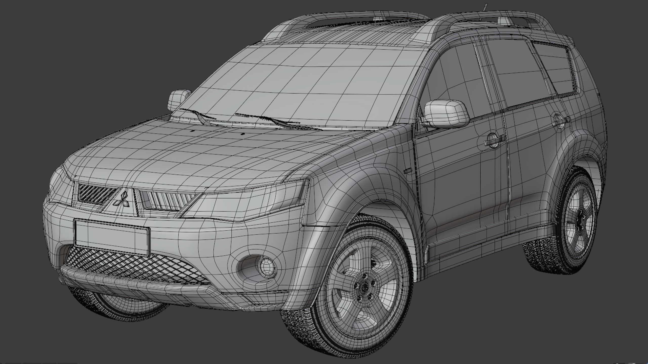 Mitsubishi Outlander 2008 3D model rigged | CGTrader