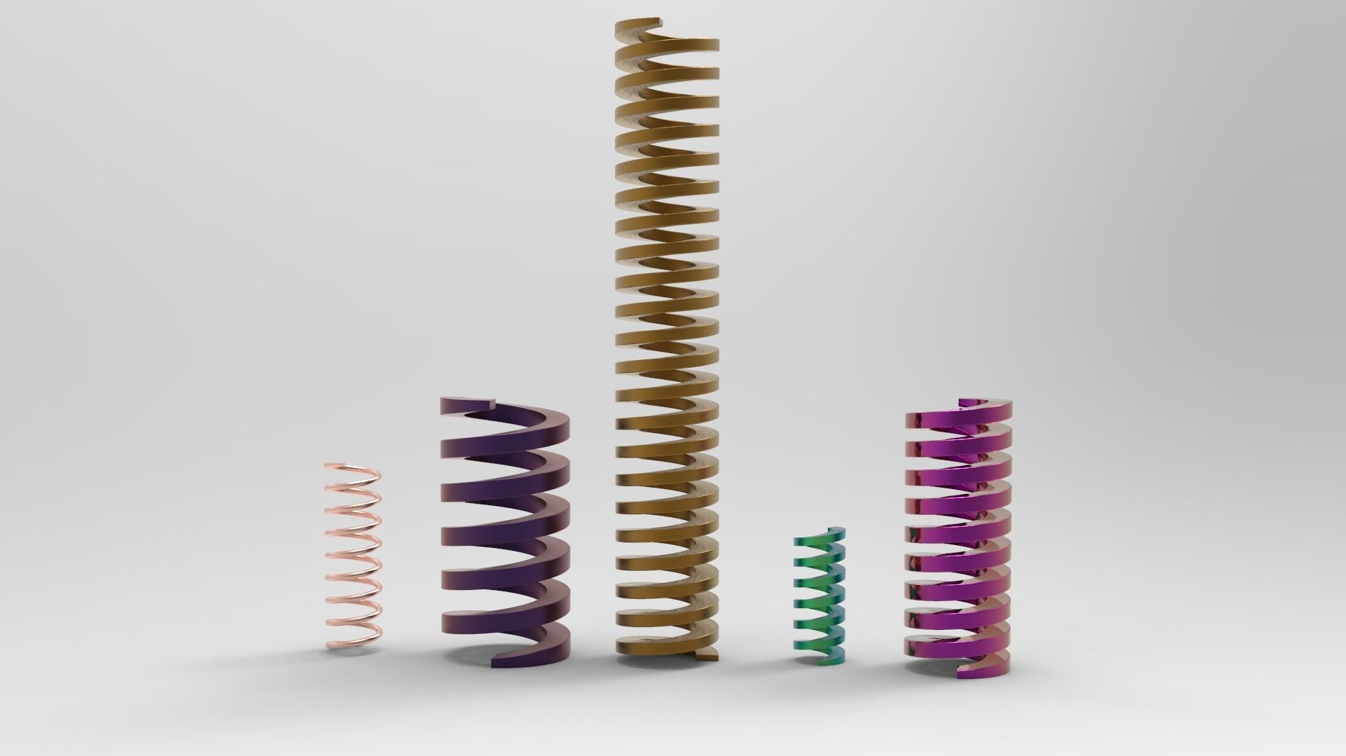 Springs gold spring free 3D model 3D printable | CGTrader