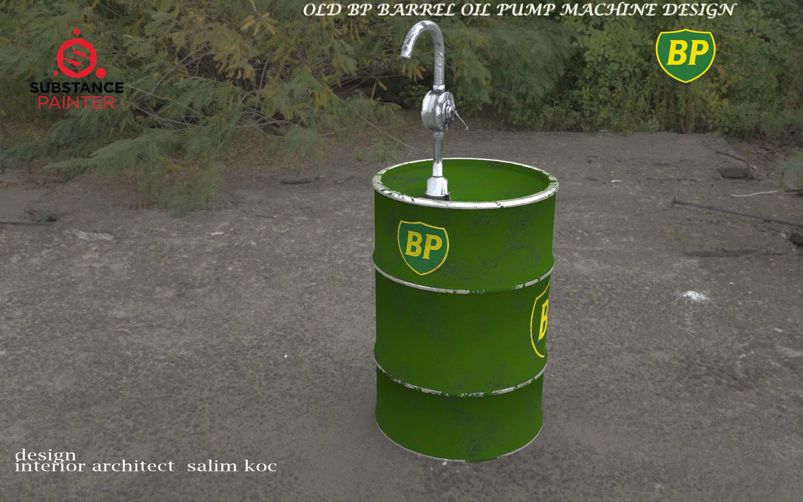 3D model OLD BP BARREL OIL PUMP DESIGN VR / AR / low-poly | CGTrader