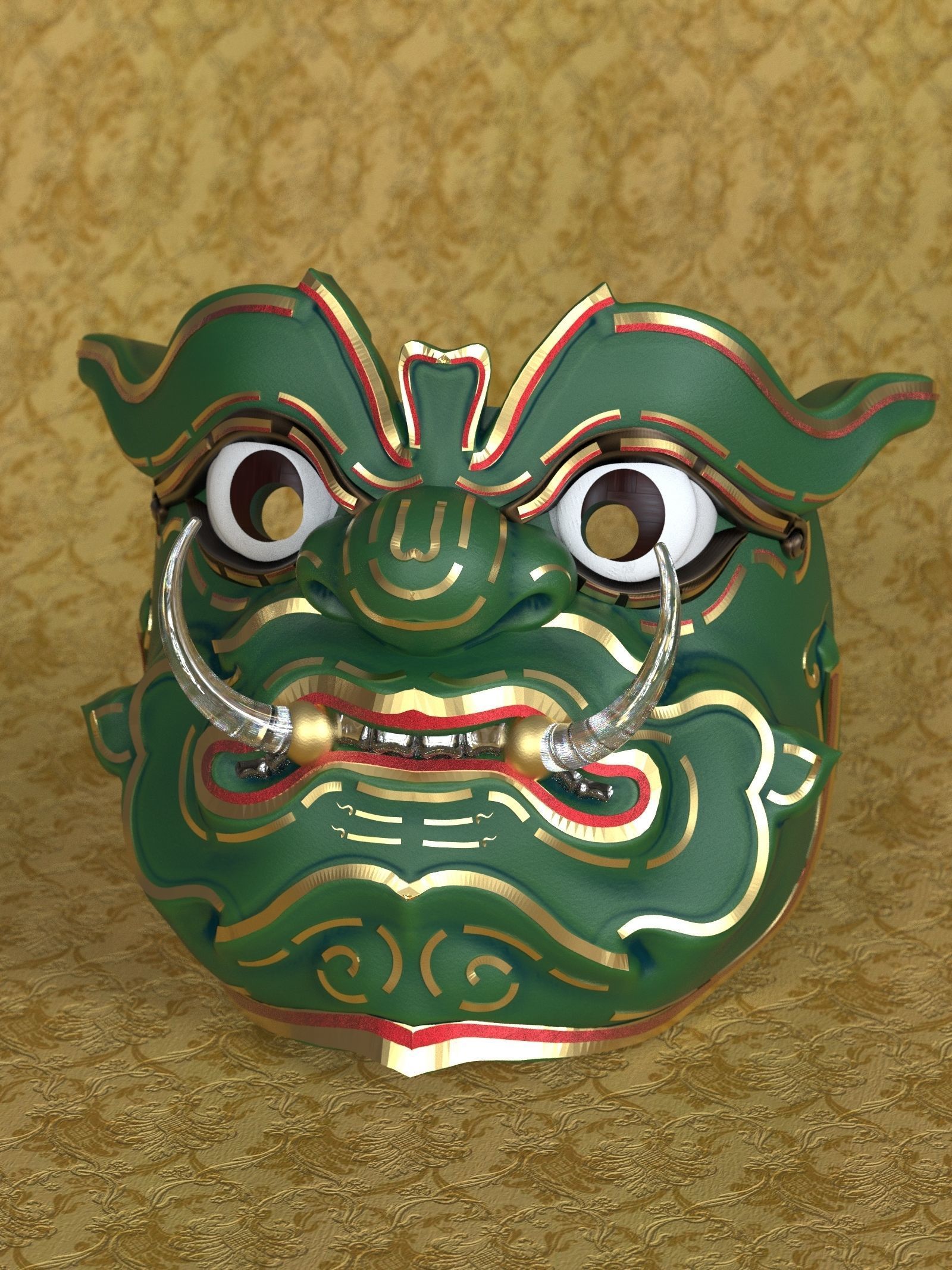 Mask-Yak Thai Art Pattern for 3D Print 3D model 3D printable | CGTrader