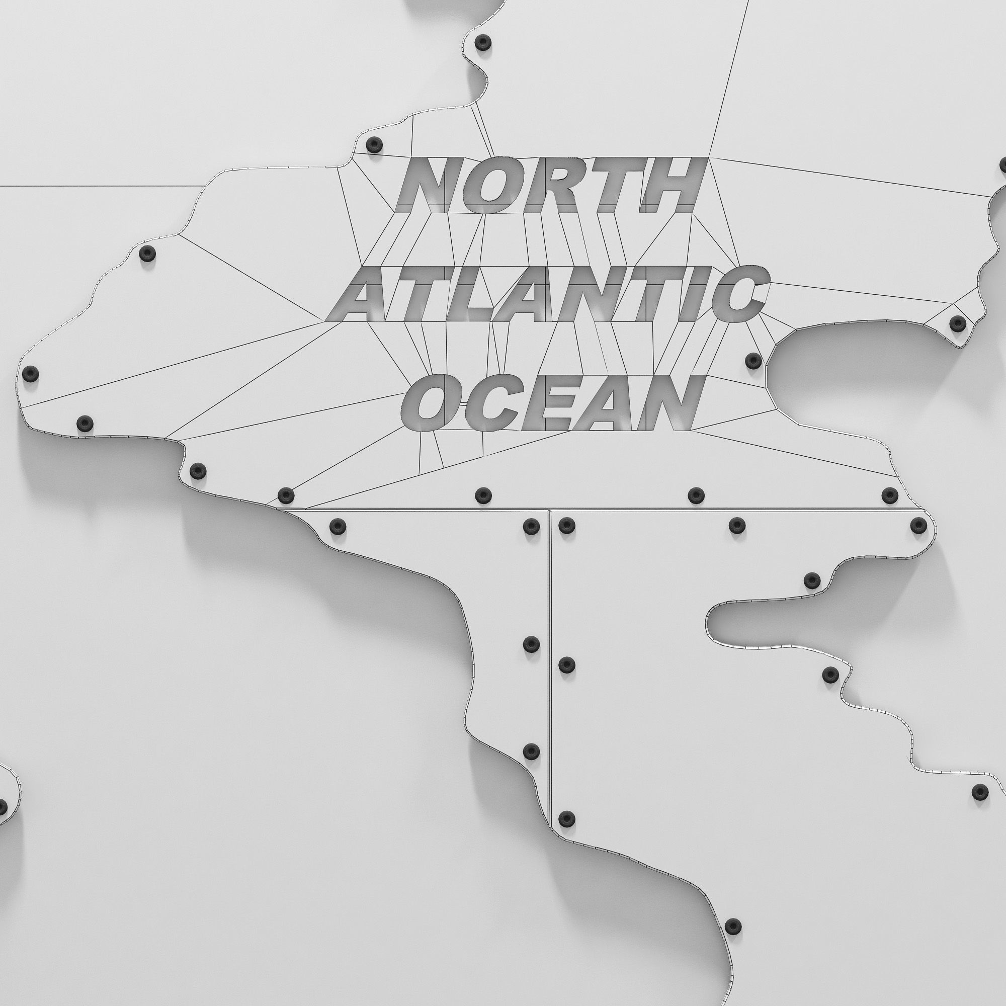 World map Metal 3D model | CGTrader