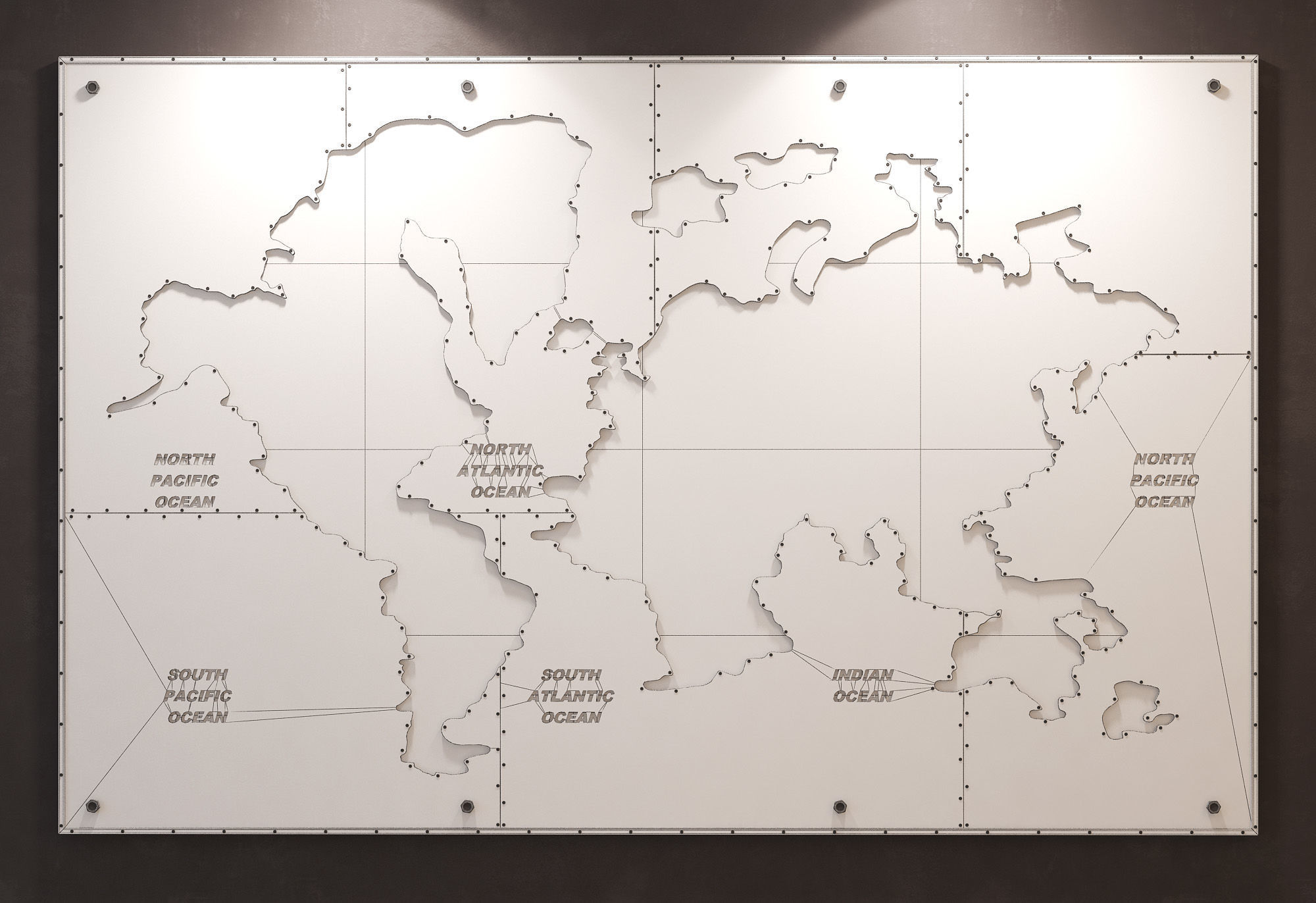 World map Metal 3D model | CGTrader