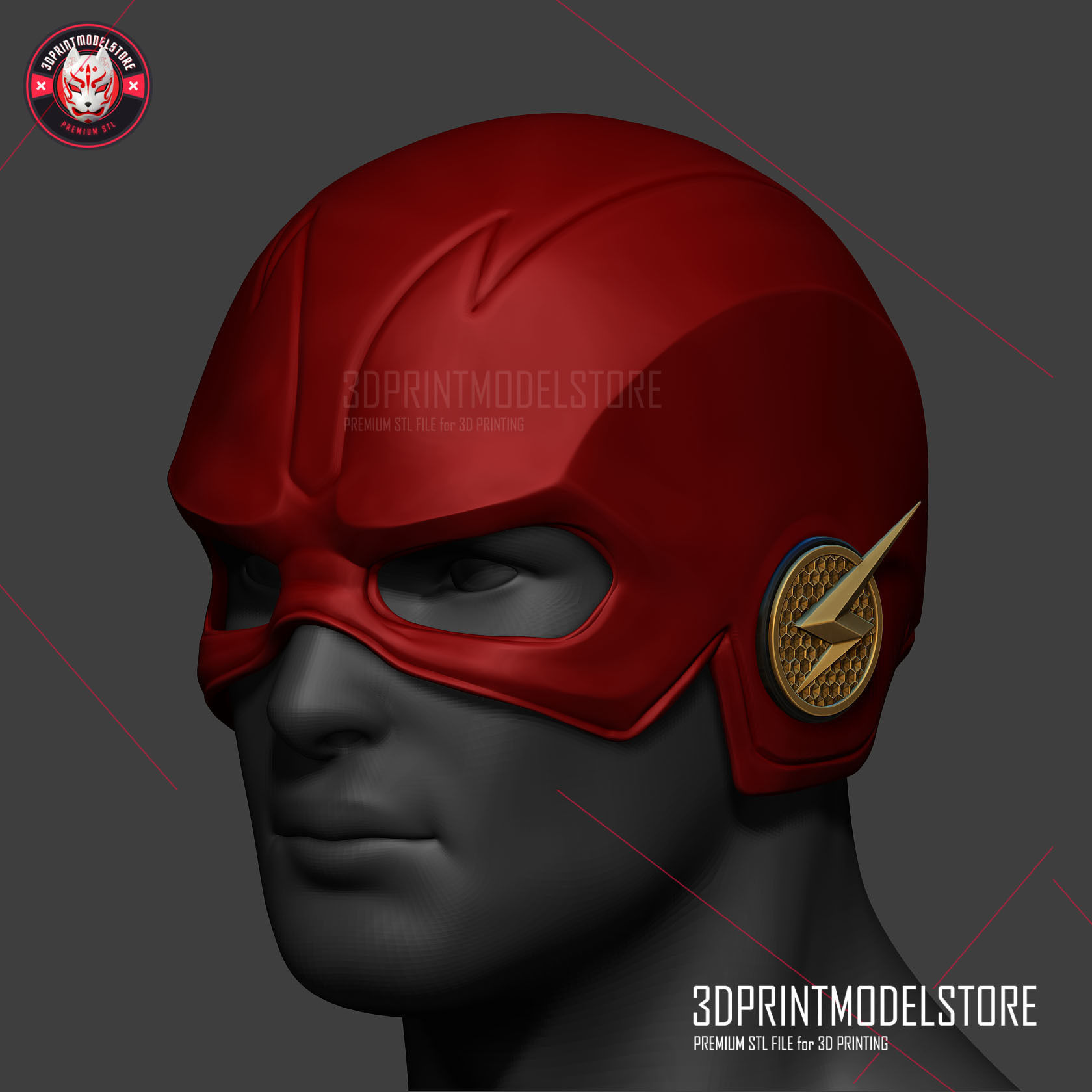 The Flash Cosplay Helmet Season 5 DC Comic 3D model 3D printable | CGTrader