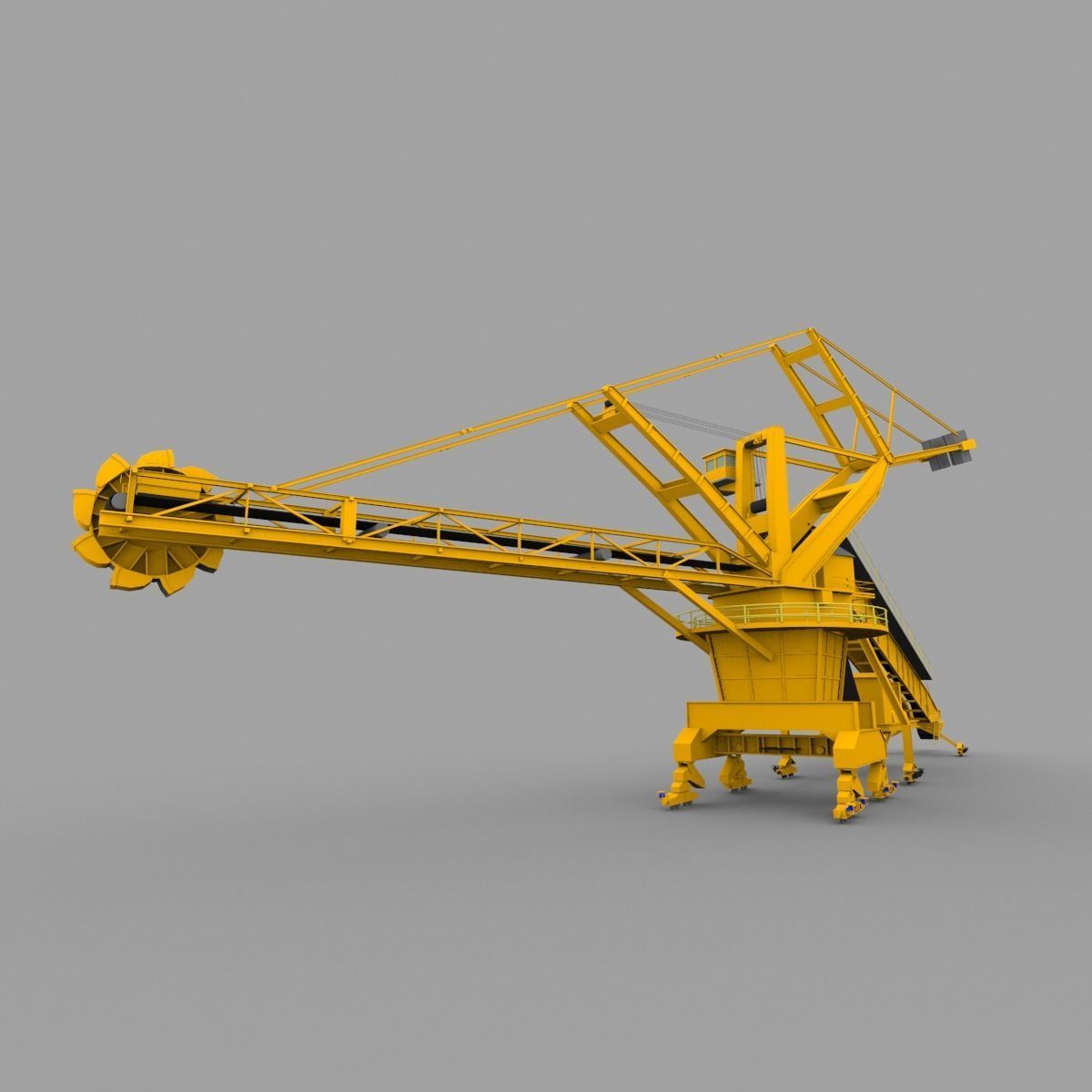 stacker reclaimer 3D model rigged | CGTrader