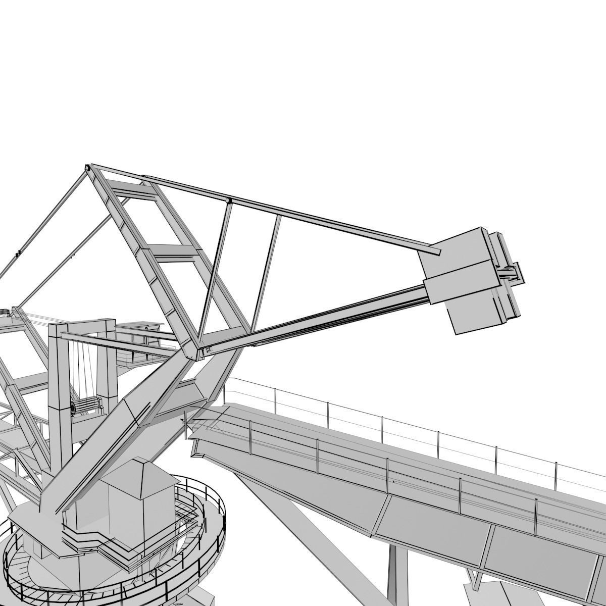 stacker reclaimer 3D model rigged | CGTrader