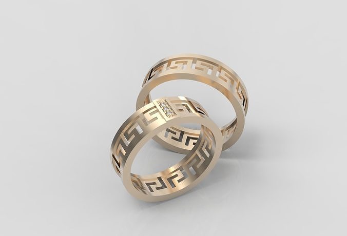 Wedding rings in the Greek style 3d print model 3D model 3D printable ...