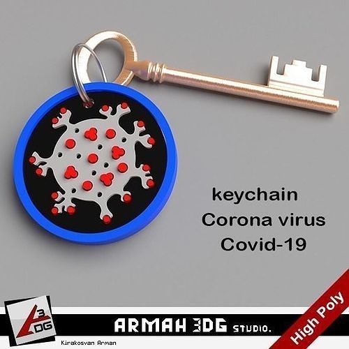 keychain Corona virus - Covid-19 free 3D model | CGTrader