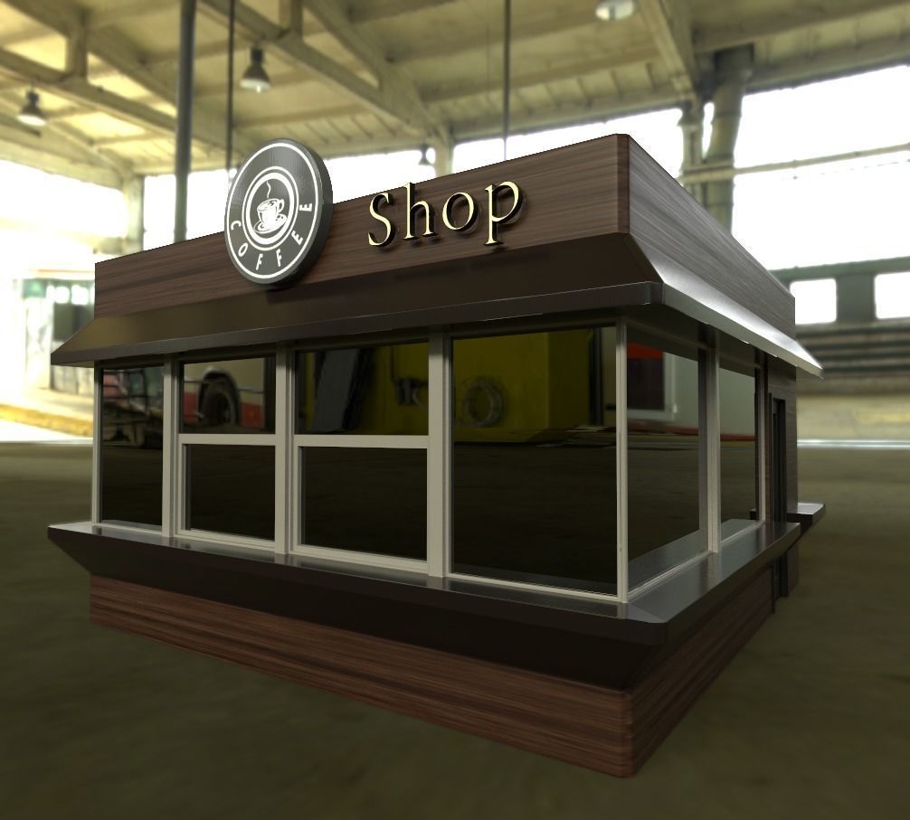 3D model Coffee pavilion VR / AR / low-poly | CGTrader
