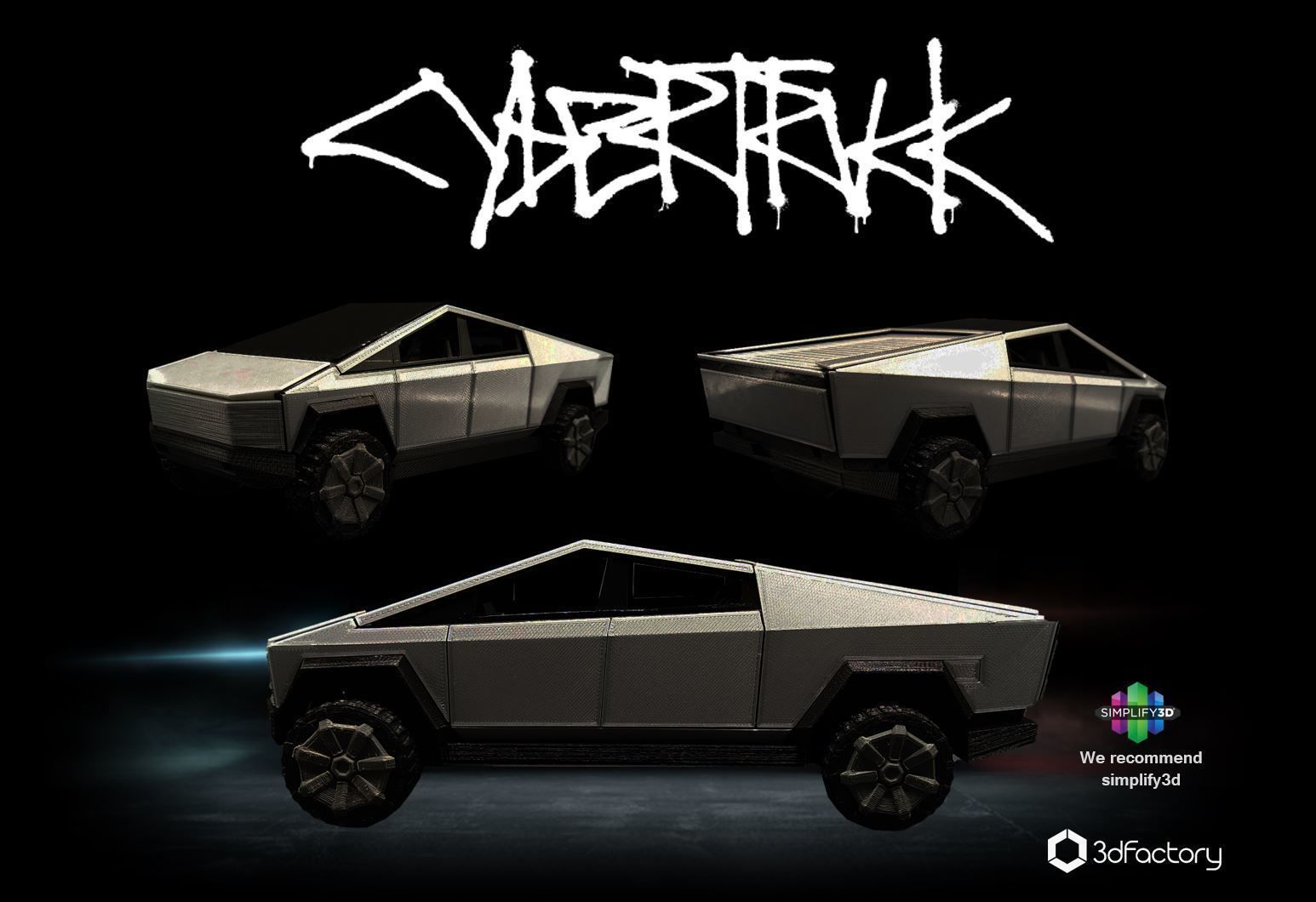 Tesla Cybertruck - 3dPrintable - 3dFactory 3D model 3D printable | CGTrader