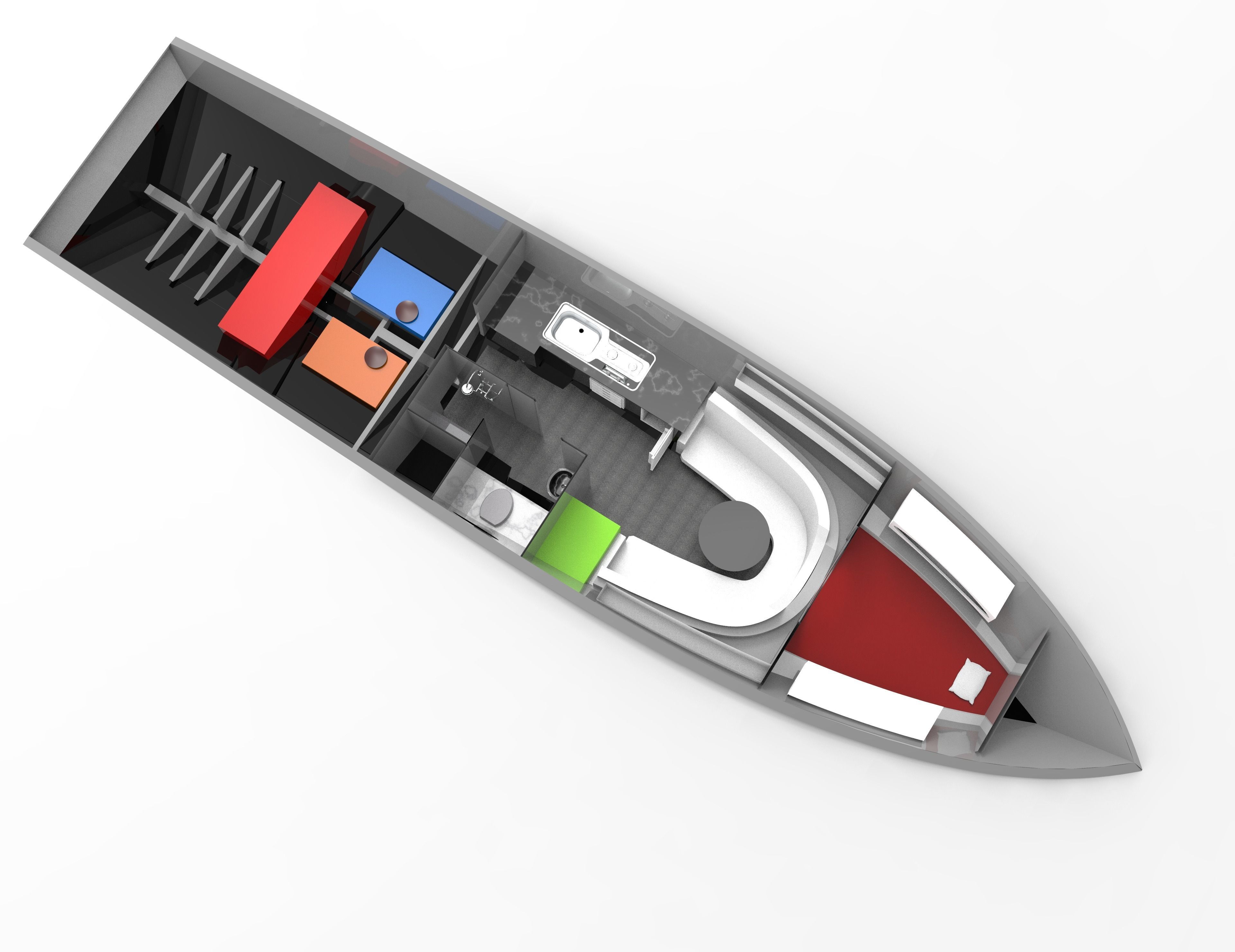 Cigarette fast commuter boat with engine 3D model | CGTrader