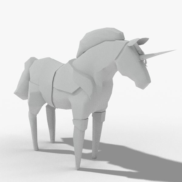 Paper Unicorn 3D model | CGTrader
