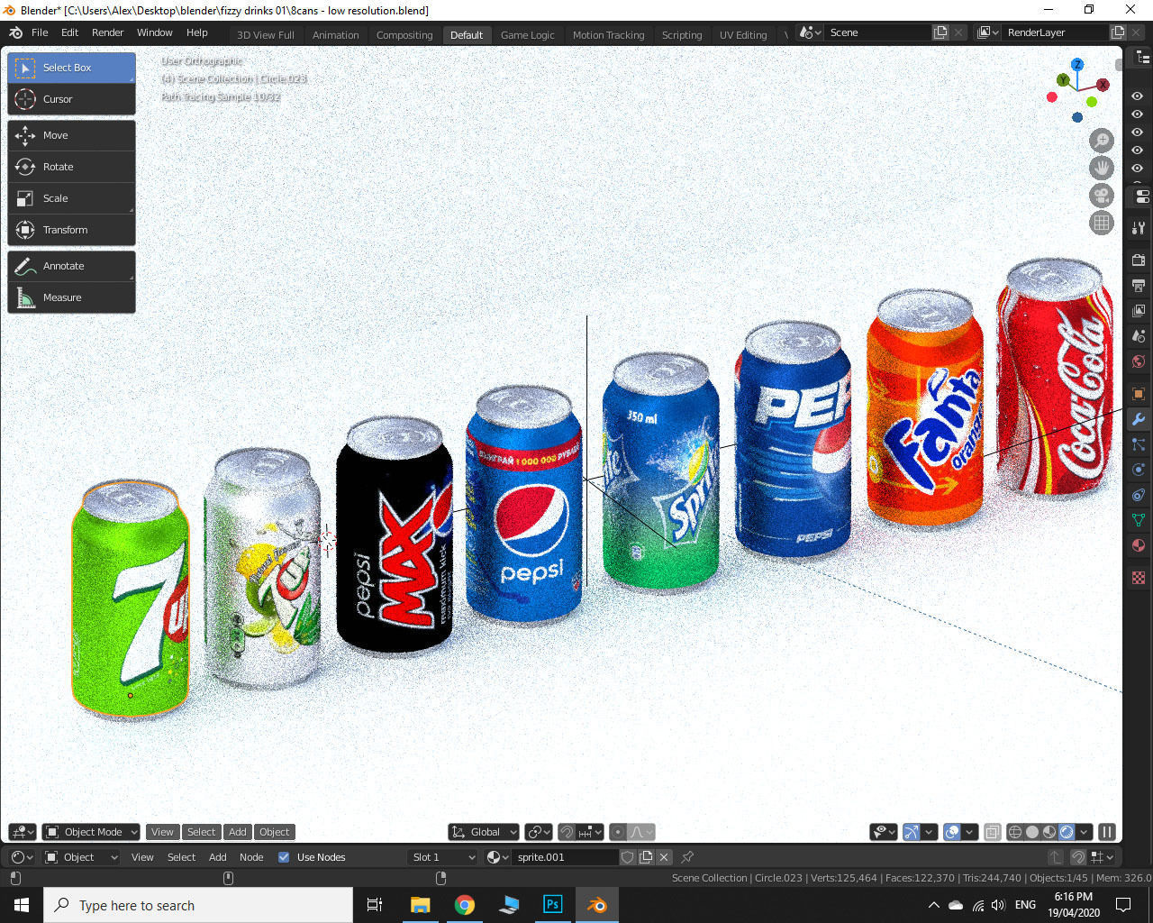 Coke Fanta Sprite Pepsi 7up Cans 3D model | CGTrader
