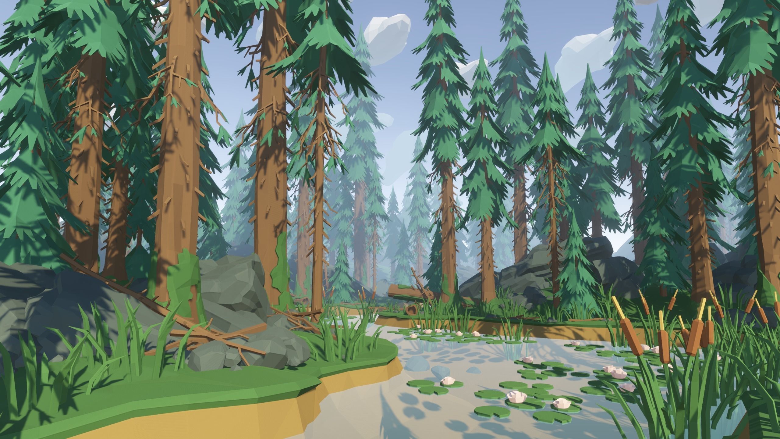 3D model Polygon Pine Forest VR / AR / low-poly | CGTrader