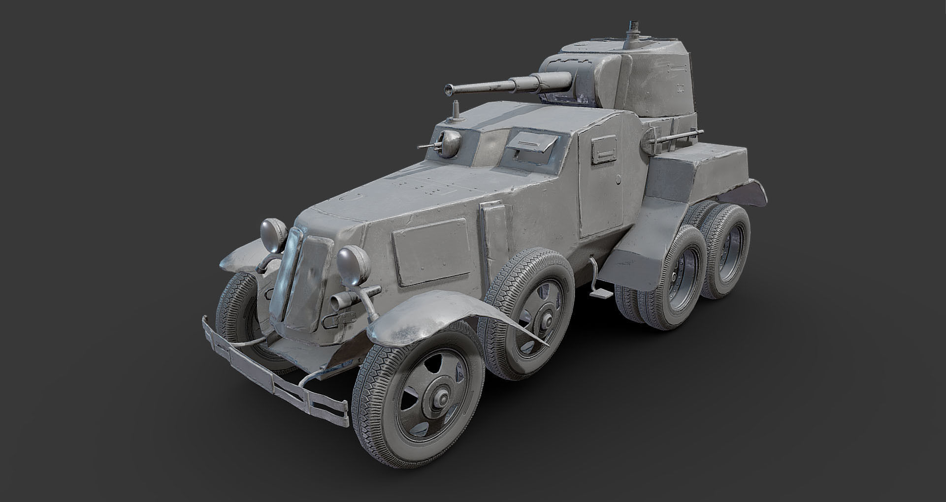 3D model BA-10 armored car VR / AR / low-poly | CGTrader