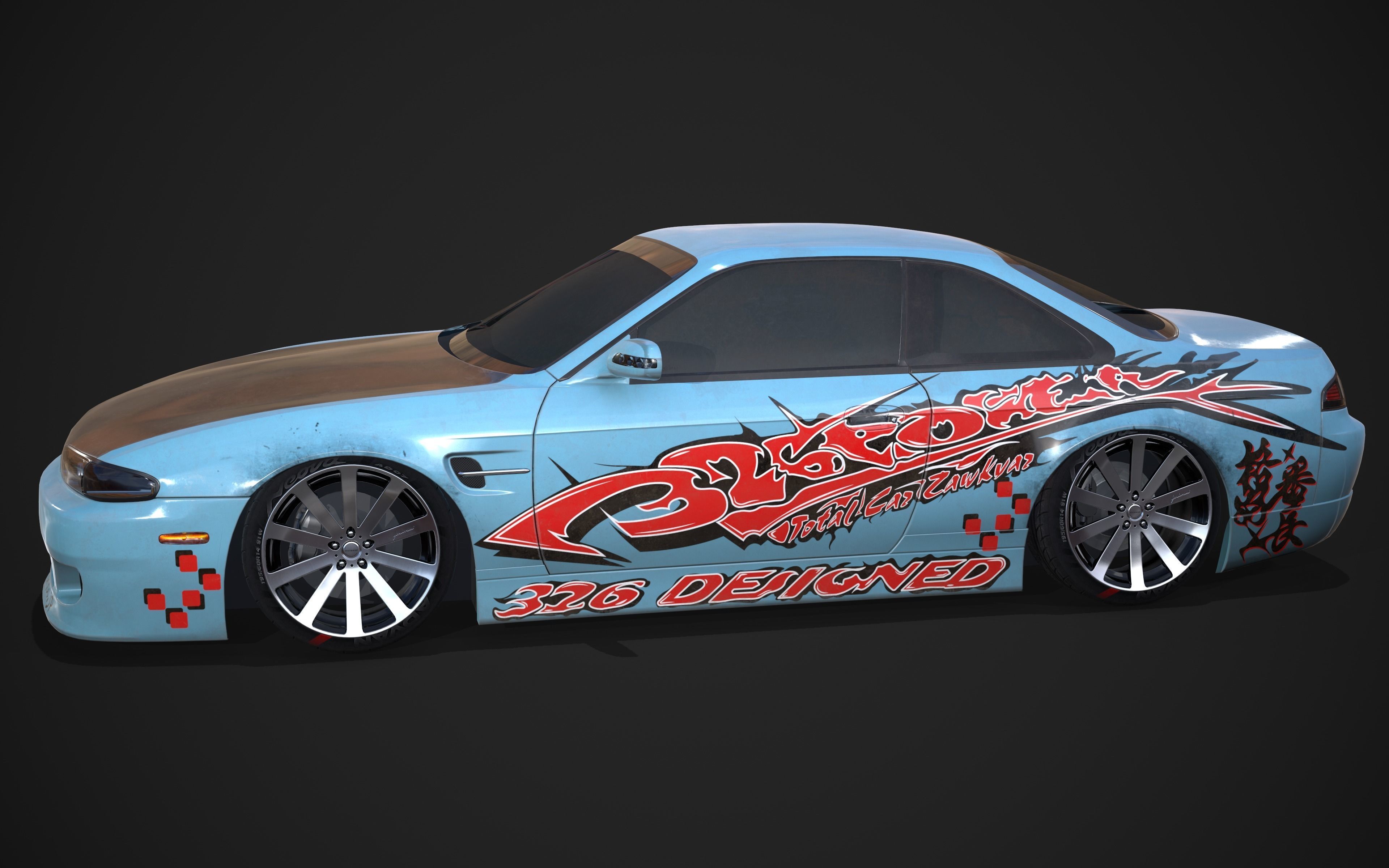 3D model Nissan Silvia S14 326 Power DLux bodykit VR / AR / low-poly ...