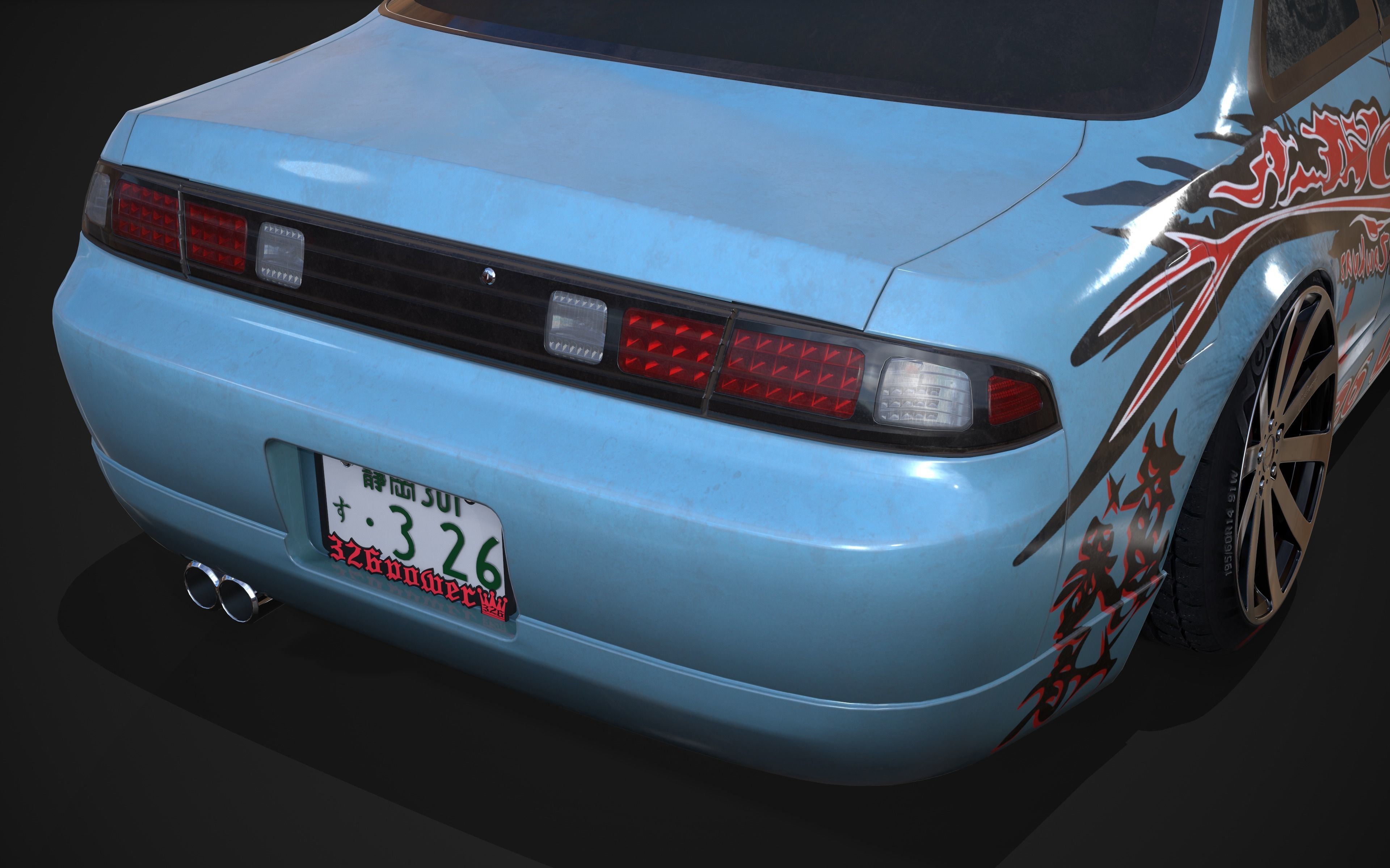 3D model Nissan Silvia S14 326 Power DLux bodykit VR / AR / low-poly ...