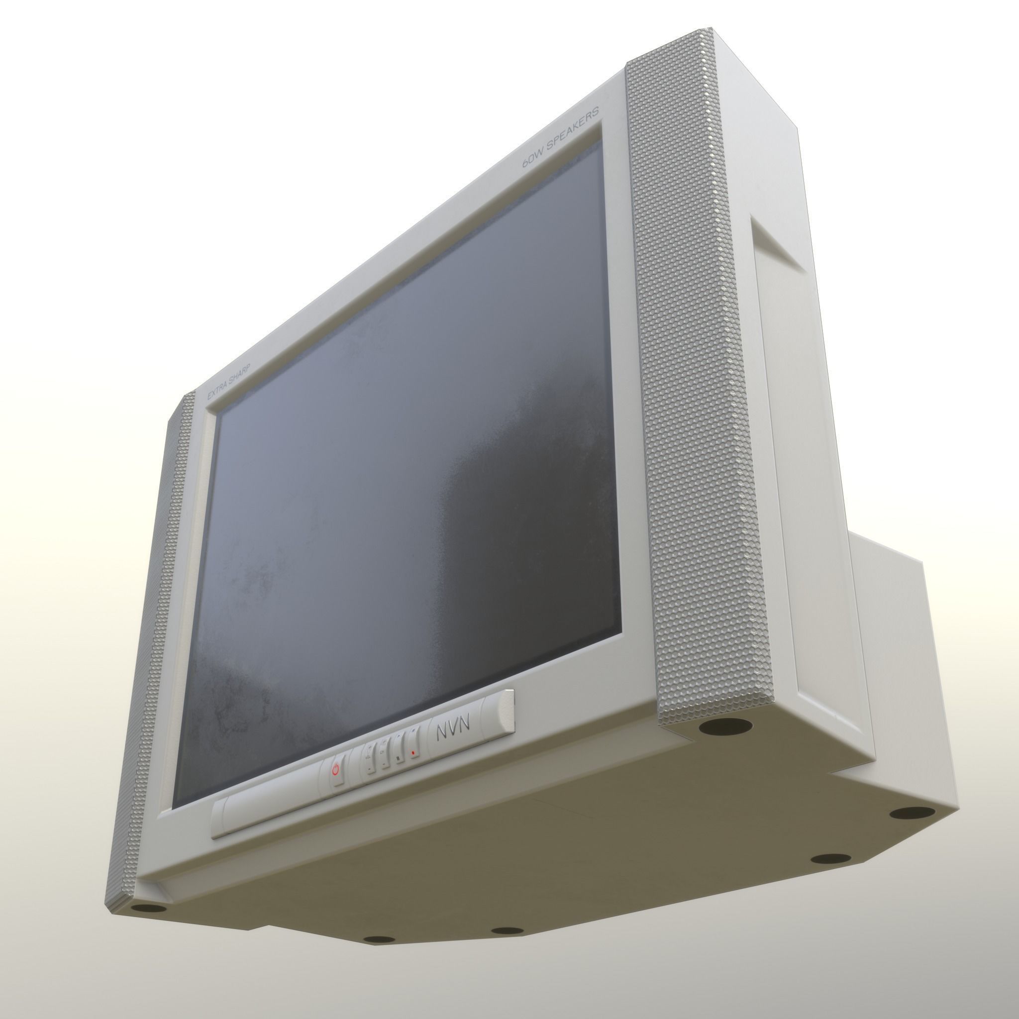 3D Model Collection 2000s CRT TV and Remote Control - Gray VR / AR ...