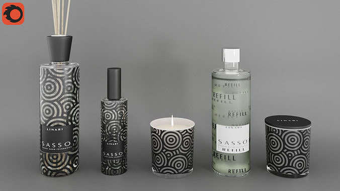 5-piece decorative set Sasso from Linari 3D model 3D model 3D model ...