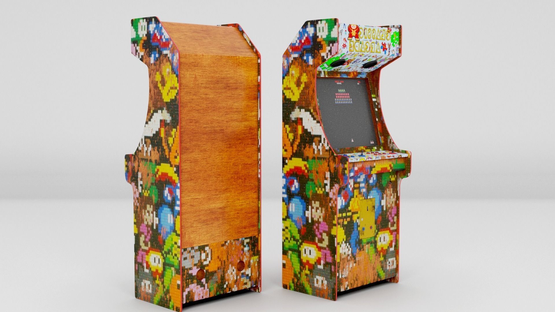 Old Realistic Arcade Console upright cabinets 3D model | CGTrader