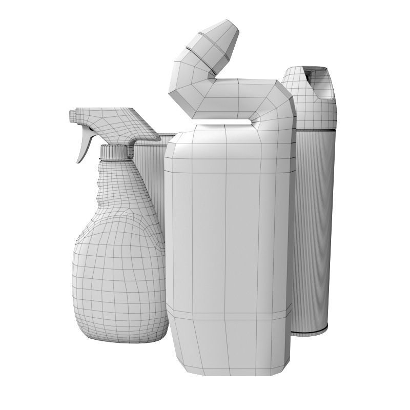 3D Detergents bottle of cleaning spray and bottle of cleaner 3D model ...