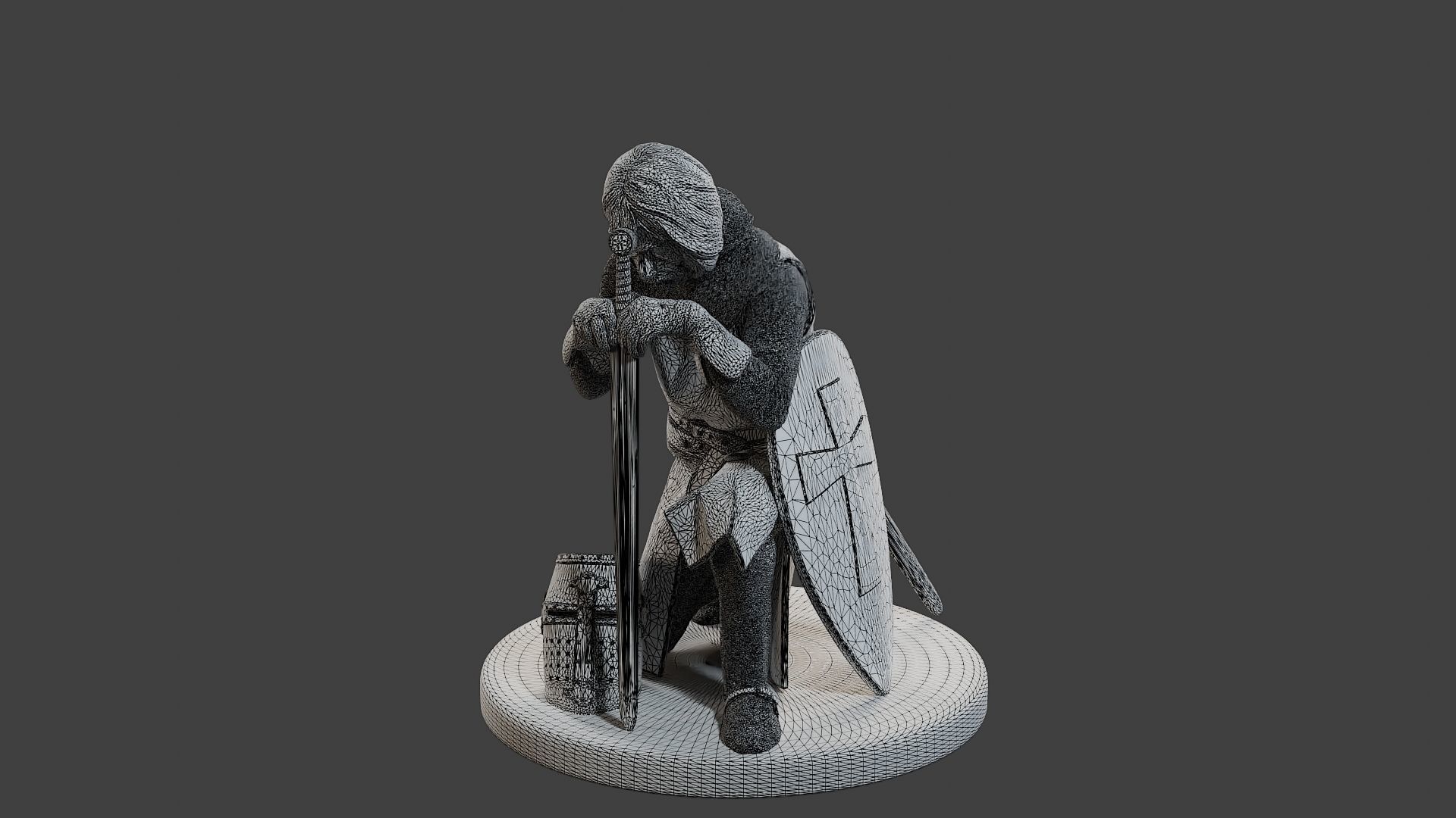 Knight Templar praying T1 3D model 3D printable | CGTrader