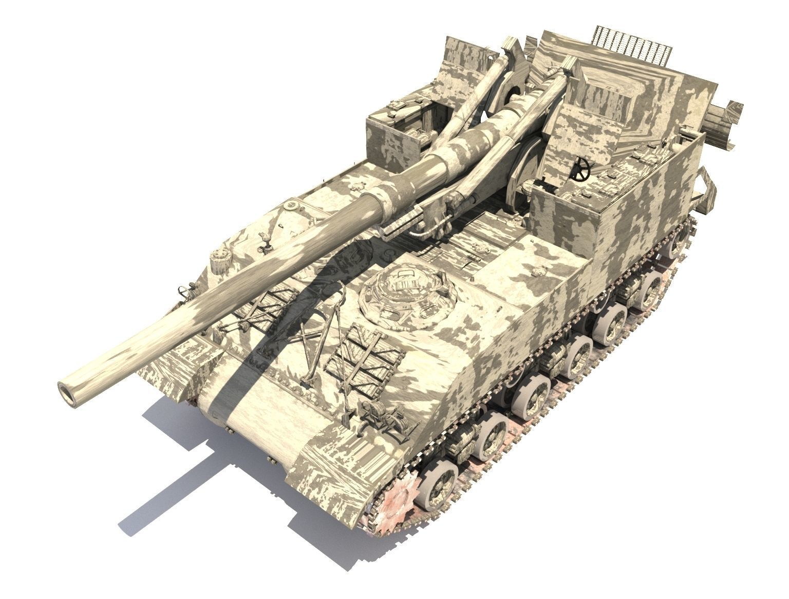 Tank 155mm GMC M40 or 8inch Howitzer Motor Carriage M43 3D model | CGTrader