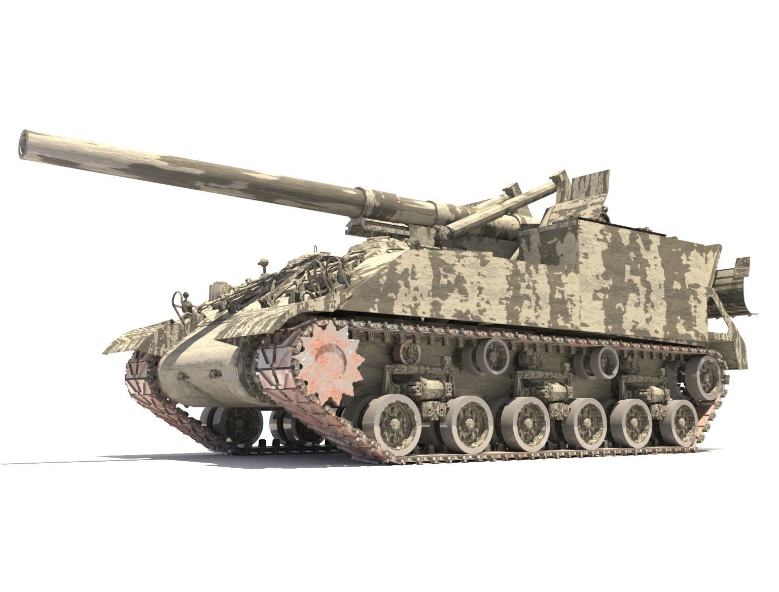 Tank 155mm GMC M40 or 8inch Howitzer Motor Carriage M43 3D model | CGTrader