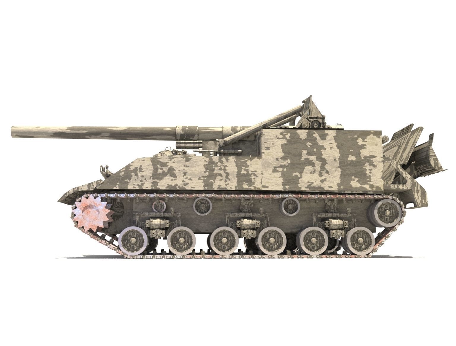 Tank 155mm GMC M40 or 8inch Howitzer Motor Carriage M43 3D model | CGTrader