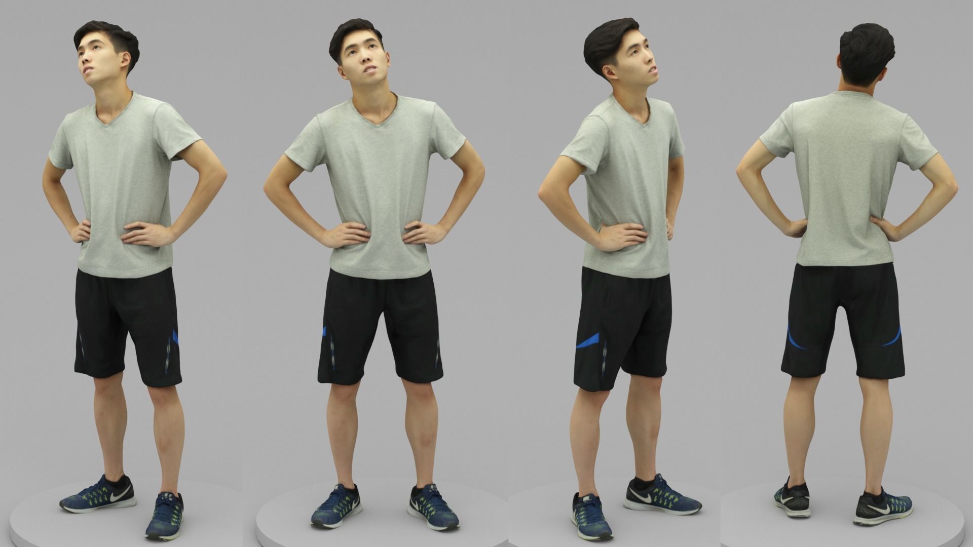 A Young Man Posing In Akimbo Posture 3D model | CGTrader