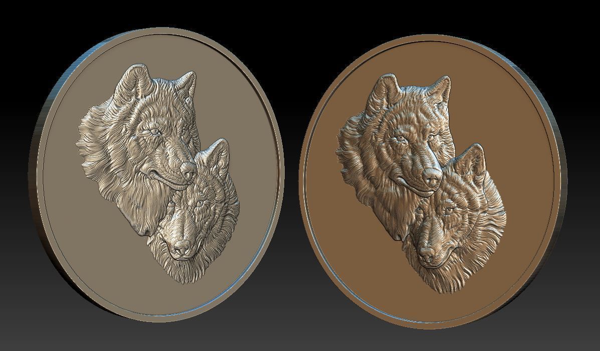 Wolves Coin - relief - 2020 3D model 3D printable | CGTrader