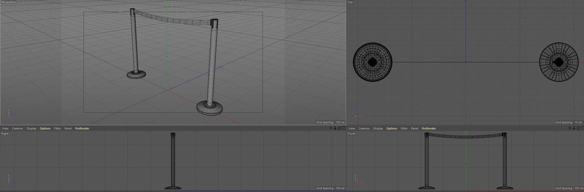 Queue Barriers stanchion 3D model | CGTrader