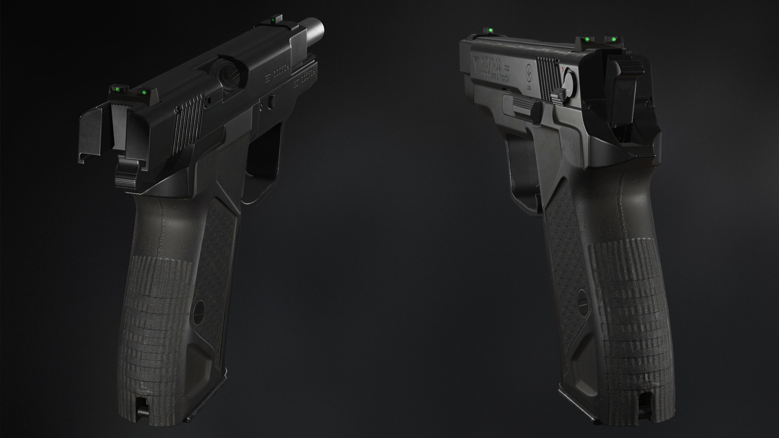 3D model Fort-12 handgun - Model and Textures Low-poly 3D model VR / AR ...