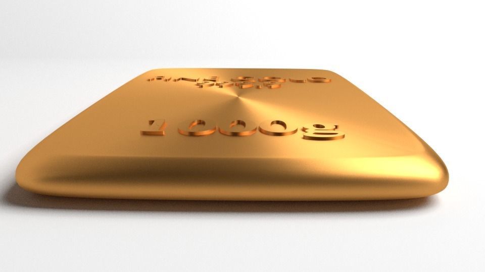 Goldplate 1000gram 3D model | CGTrader