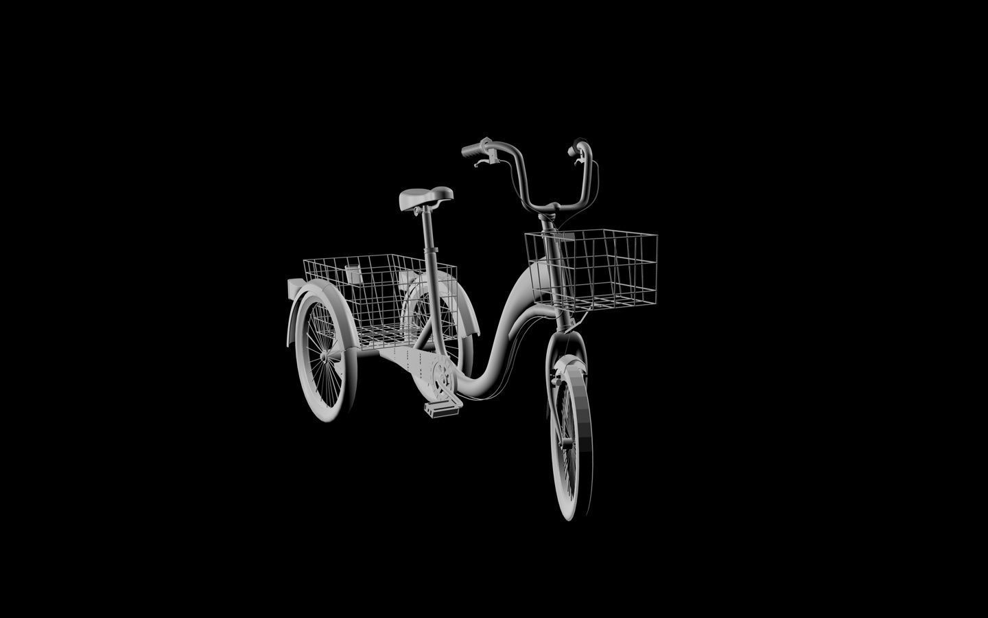 3D model Trycicle bicycle with basket VR / AR / low-poly | CGTrader