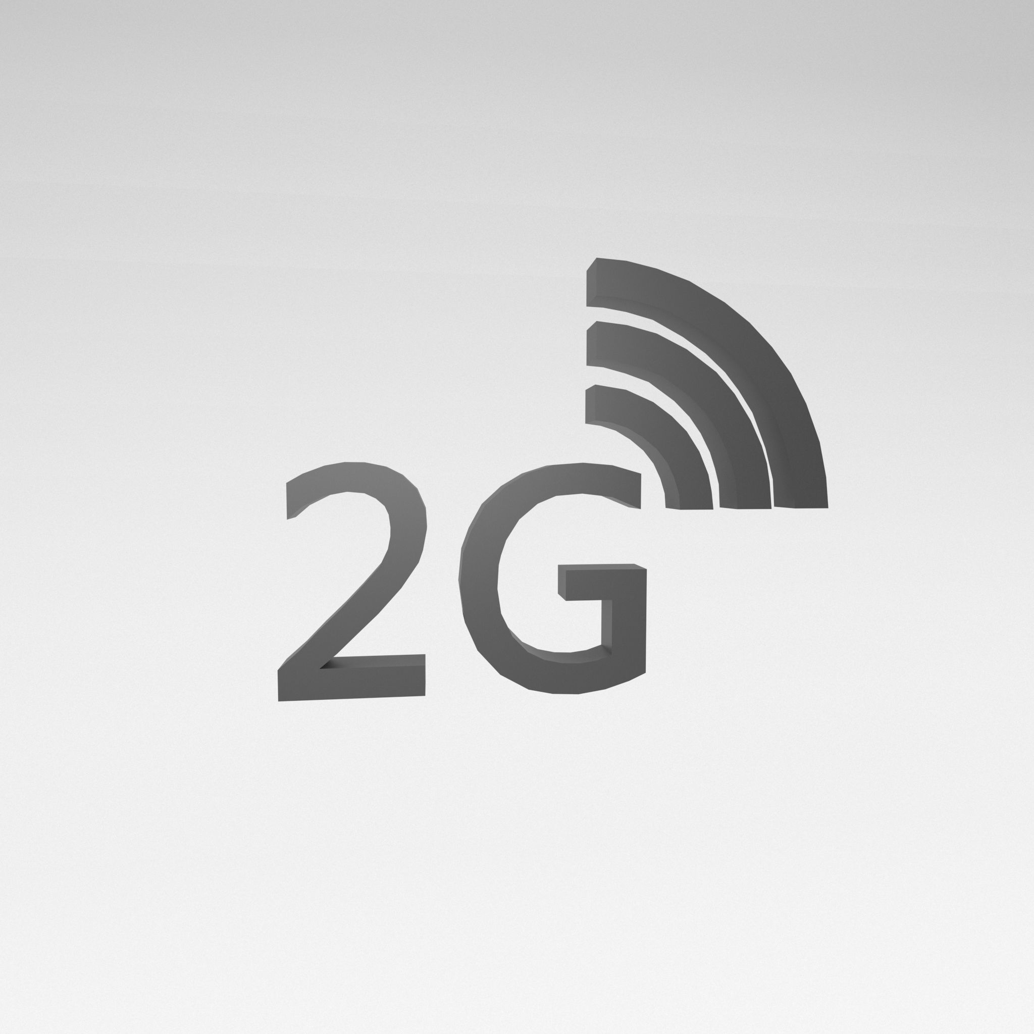 3D model Mobile Signal Symbol 2G v1 001 VR / AR / low-poly | CGTrader