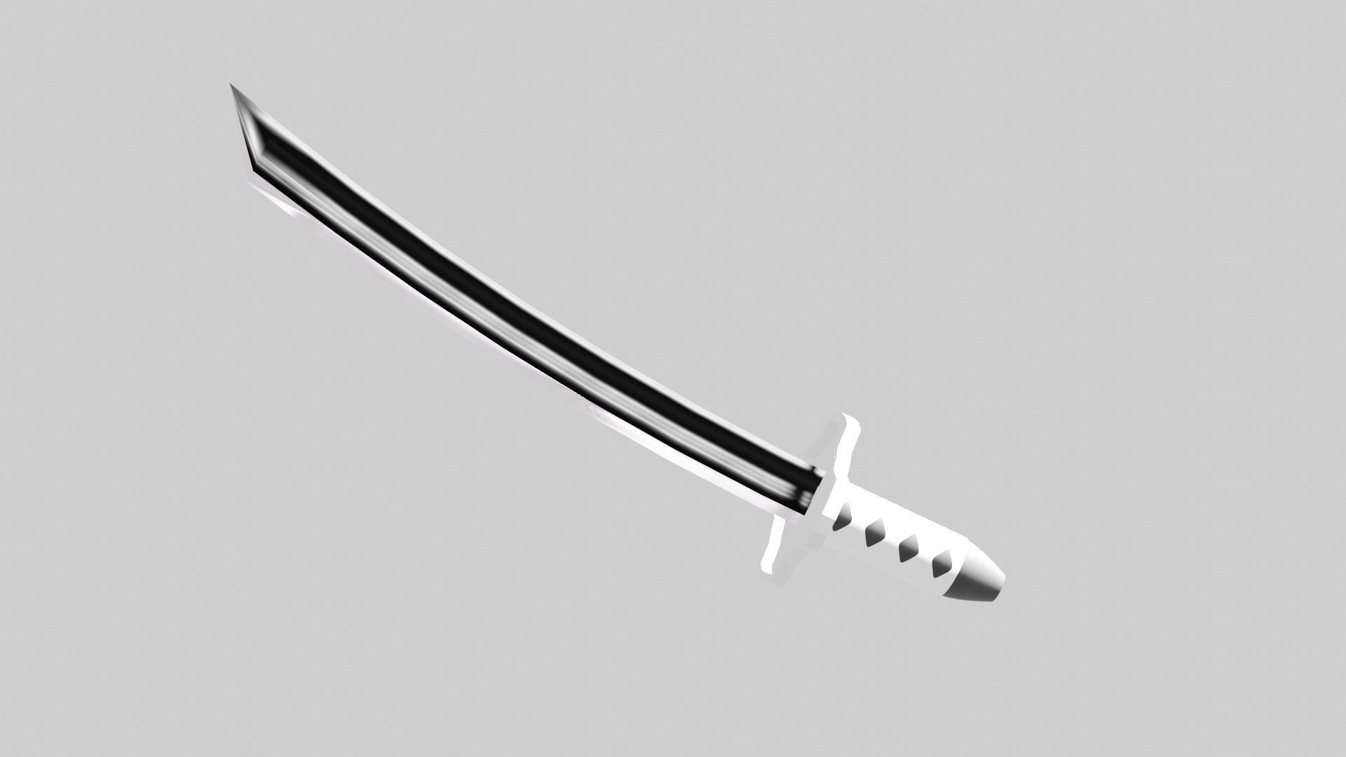 Simple black katana 3D model | CGTrader