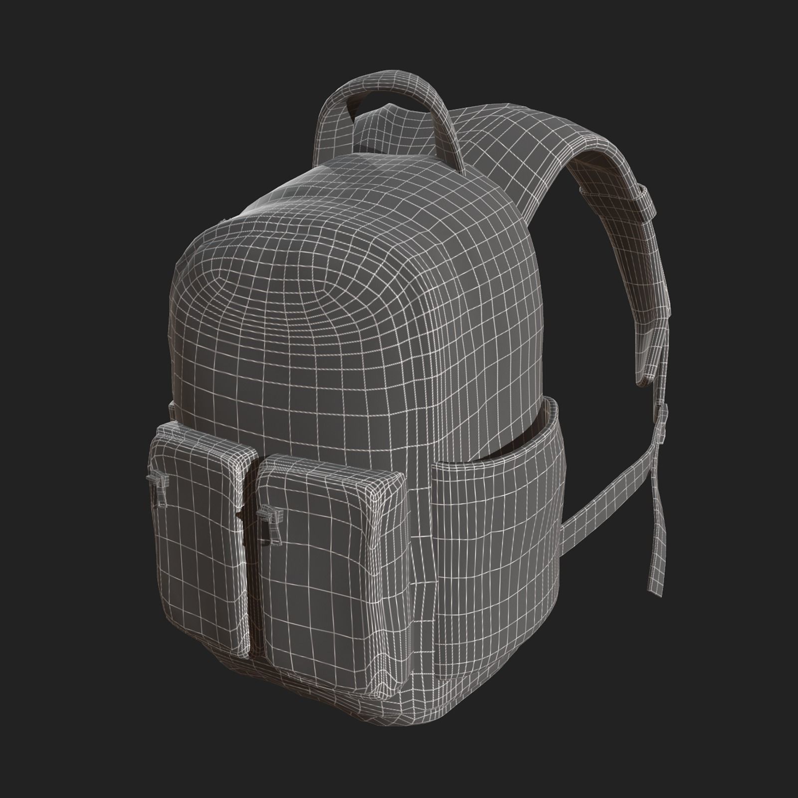 3D model Backpack Camping scifi military futuristic baggage bag VR / AR ...