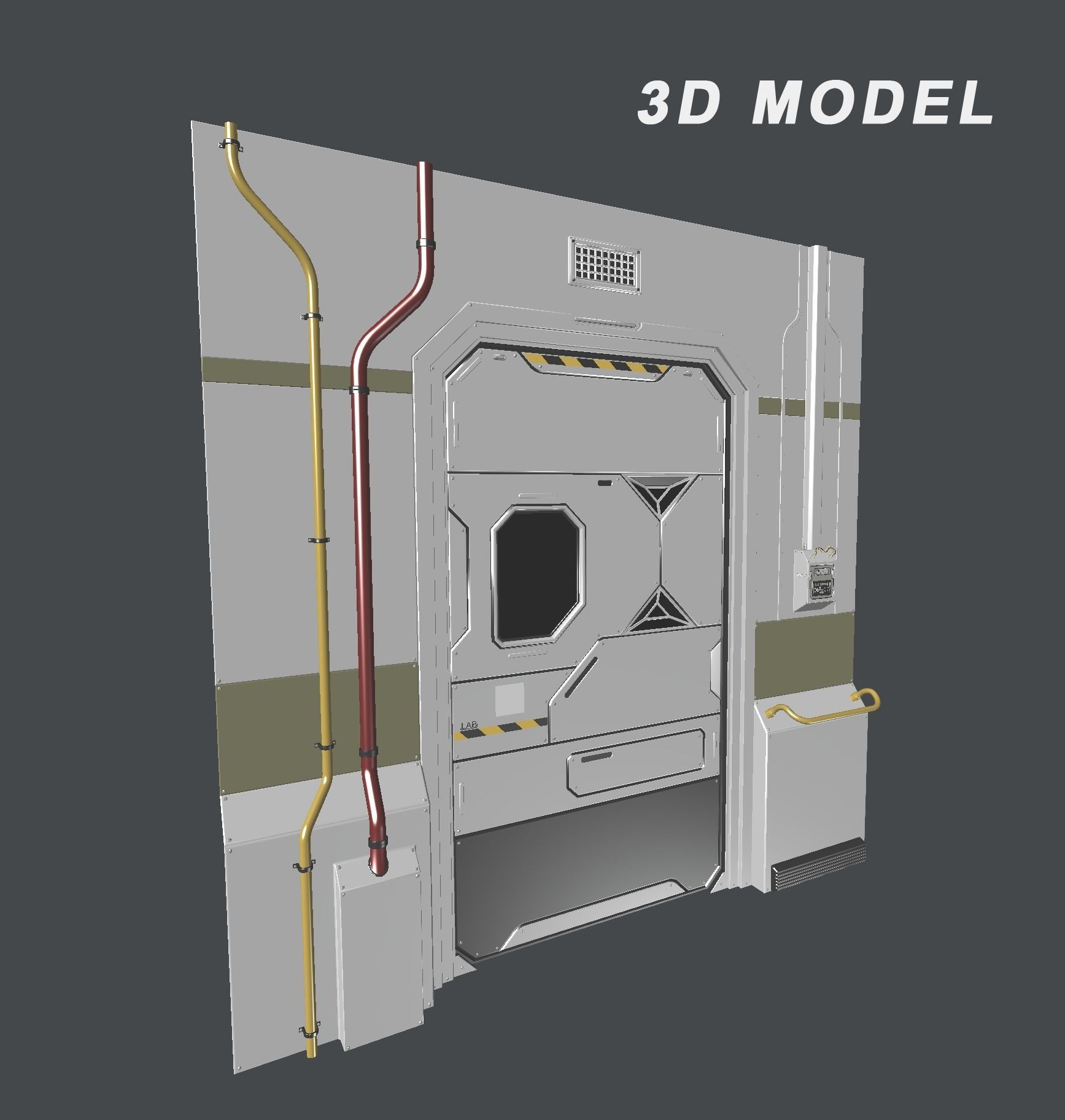 3D model Lab Sci Fi Door VR / AR / low-poly | CGTrader