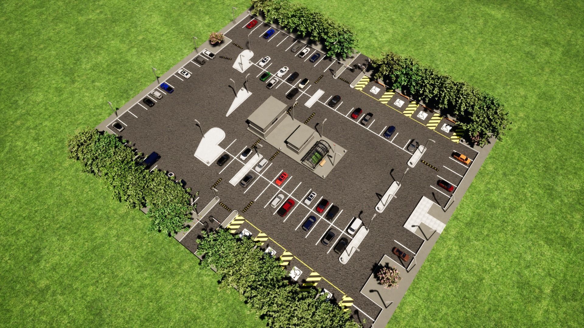 3D model Public Car Park Area VR / AR / low-poly | CGTrader