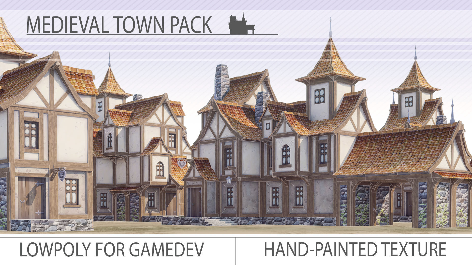 3D model Low-poly medieval houses VR / AR / low-poly | CGTrader