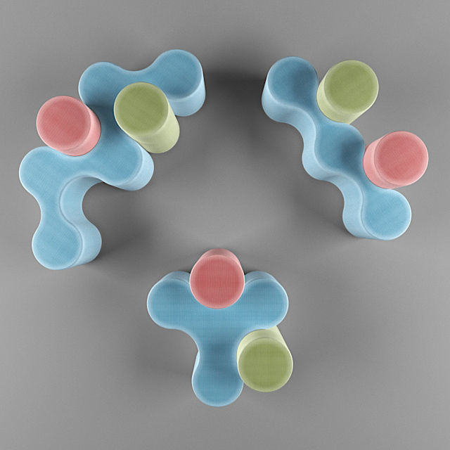 3D model Kids Sitting clusters - Modular VR / AR / low-poly | CGTrader