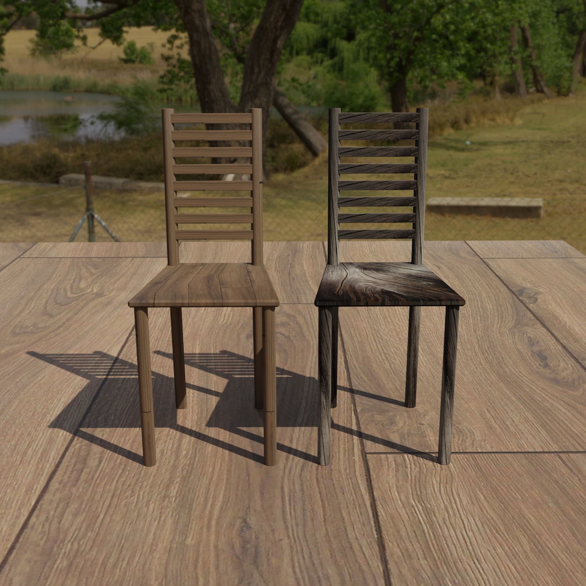 Normal wood chair free 3D model | CGTrader