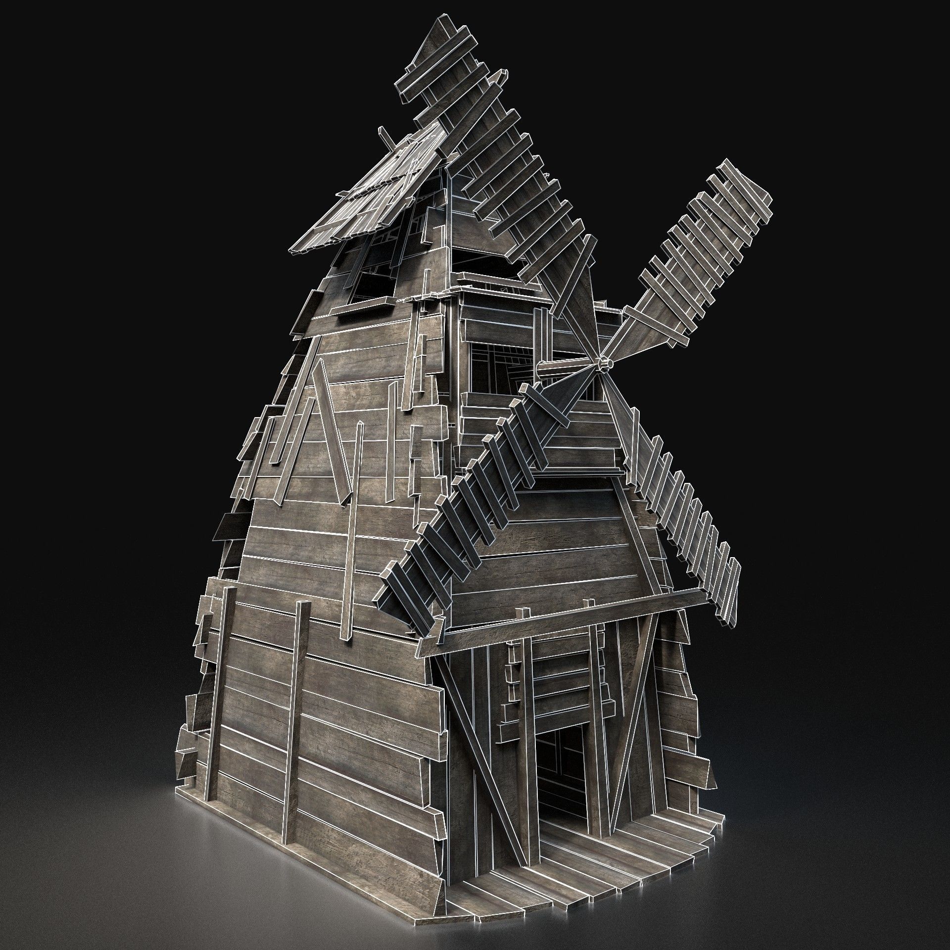 Next Gen AAA Viking Wooden Enterable Fantasy Windmill free VR / AR ...