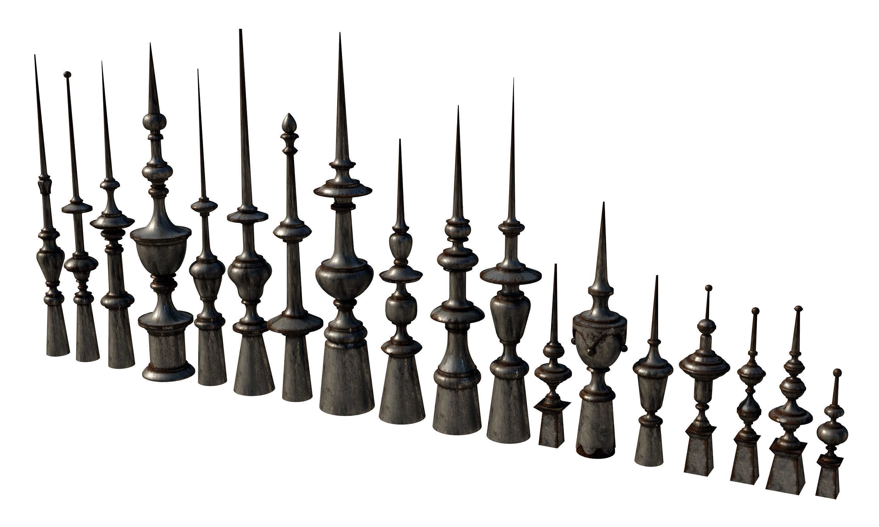 Architectural Metal Finials 18 pieces 3D Model Collection | CGTrader