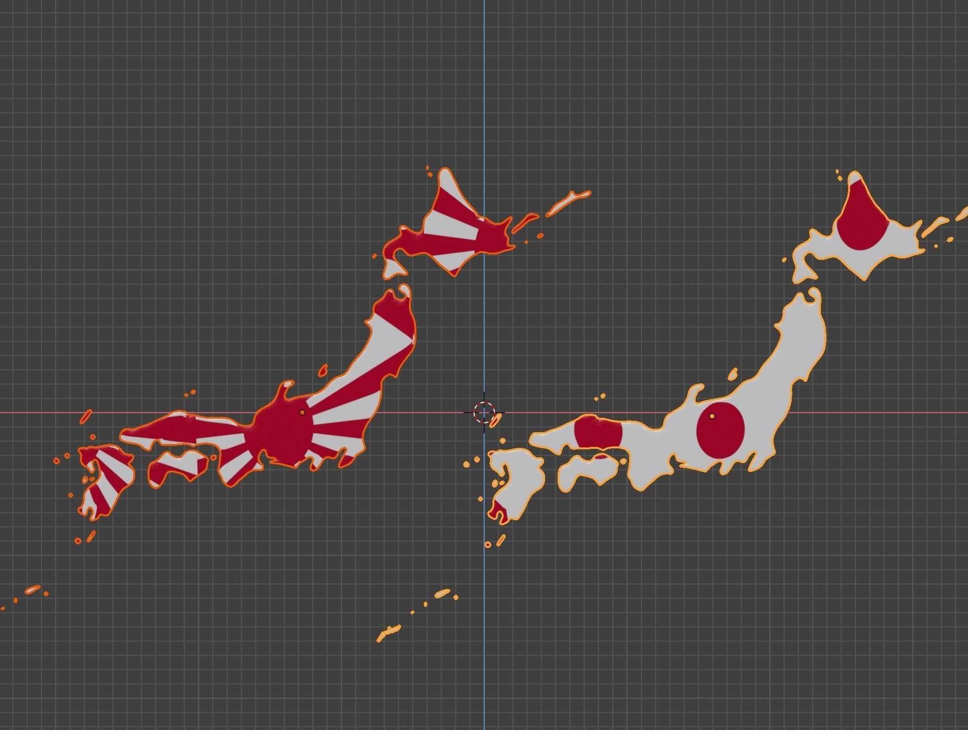 Map of Japan land border with flag 3D model | CGTrader